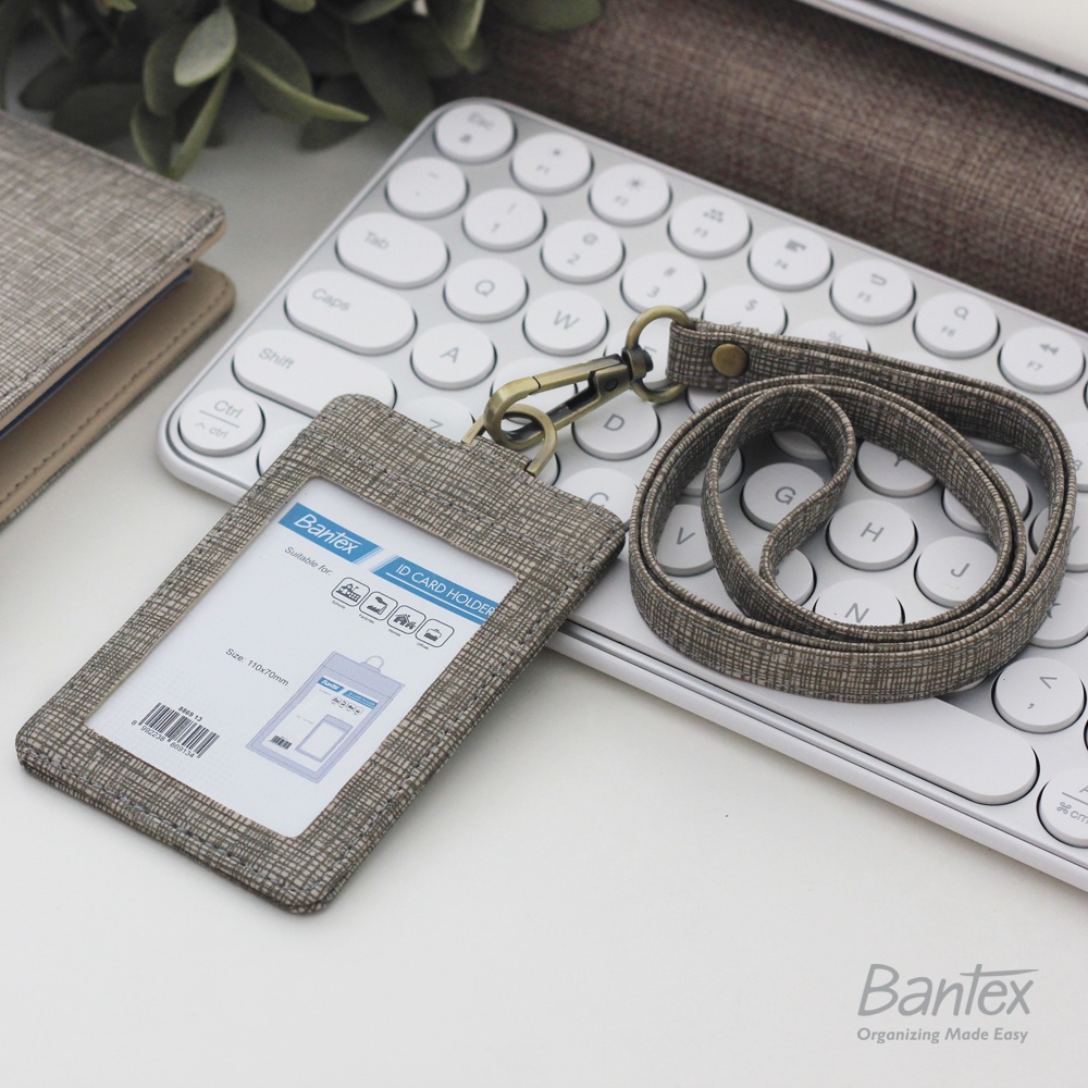 Jual Bantex Leather Name Tag ID Card Holder Beige 8869 13 Kulit ...