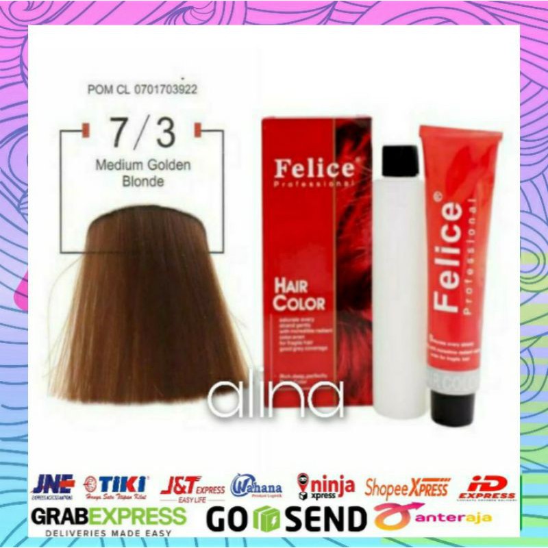 Jual cat rambut felice hair COLOR 7/3 medium golden blonde | Shopee ...