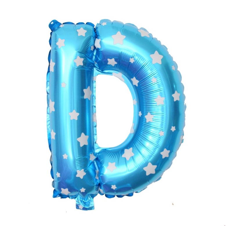 Jual DINOSO Balon Foil Huruf Biru 16 Inch 40cm A-Z Angka Biru 0-9 Biru ...