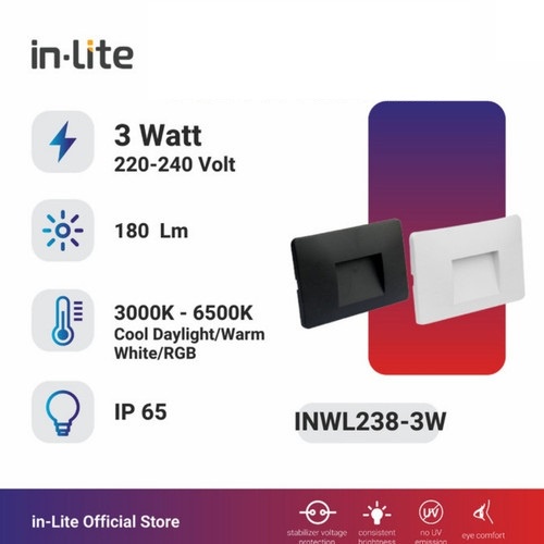 Jual Inlite INWL238 Lampu Led 3W Dinding / Tangga / Tembok / Step Light ...