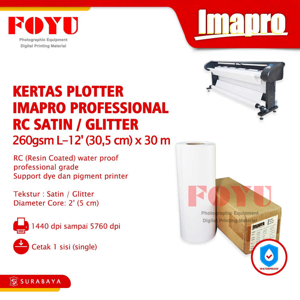 Jual Kertas Cetak Foto Photo Picture Roll Gulungan Paper Mesin Printer Plotter Imapro ...