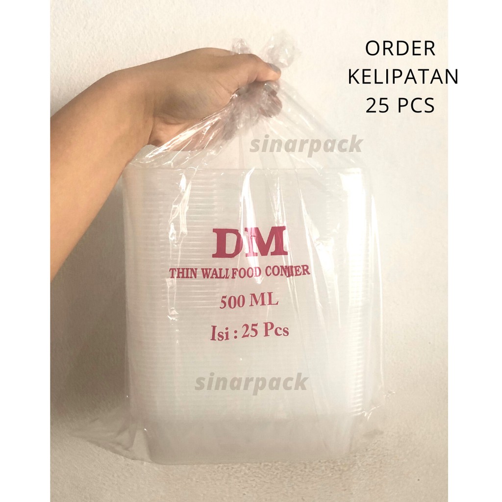 Jual Thinwall Dm 500 Ml Rec Rectangle Kotak Makan Plastik Take Away