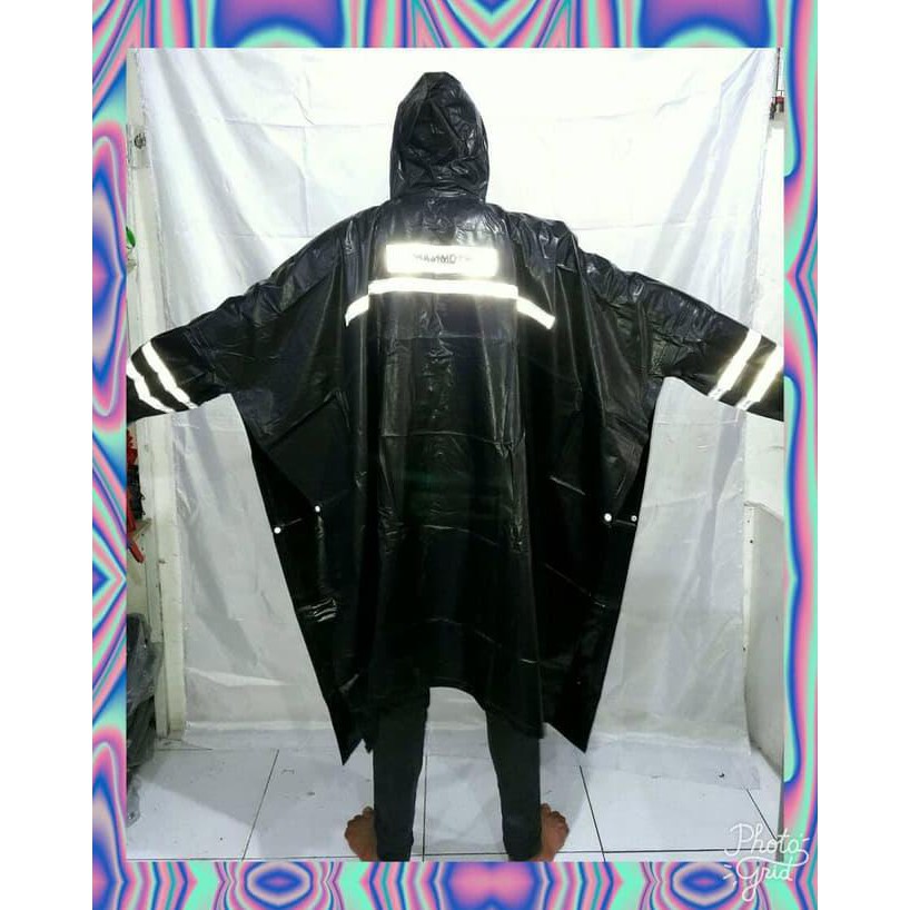 Jual Jas Hujan Ponco Lengan Black / Jas Hujan Poncho Tangan Hitam Tebal ...