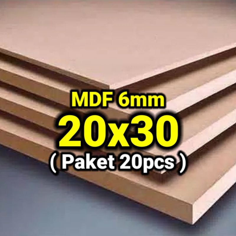 Jual Papan MDF Murah Ukuran 20x30cm Tebal 6mm (Isi 20pcs) | Shopee ...