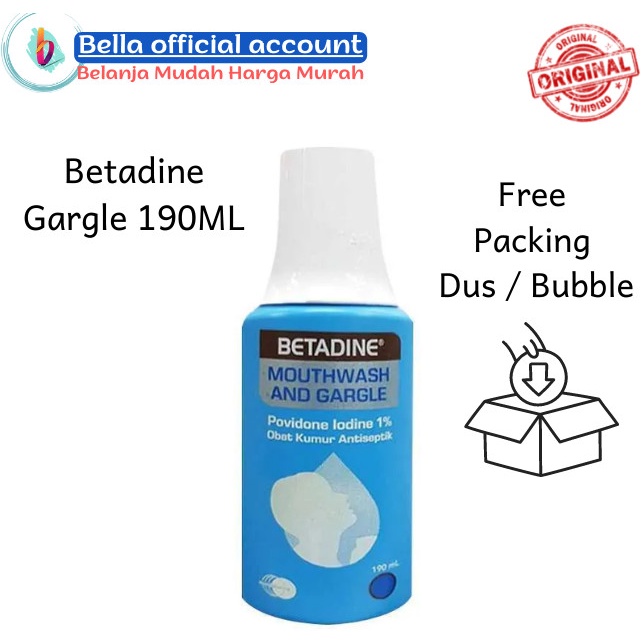 Jual Betadine Gargle 190 ml obat kumur antiseptik untuk rongga mulut | Shopee Indonesia