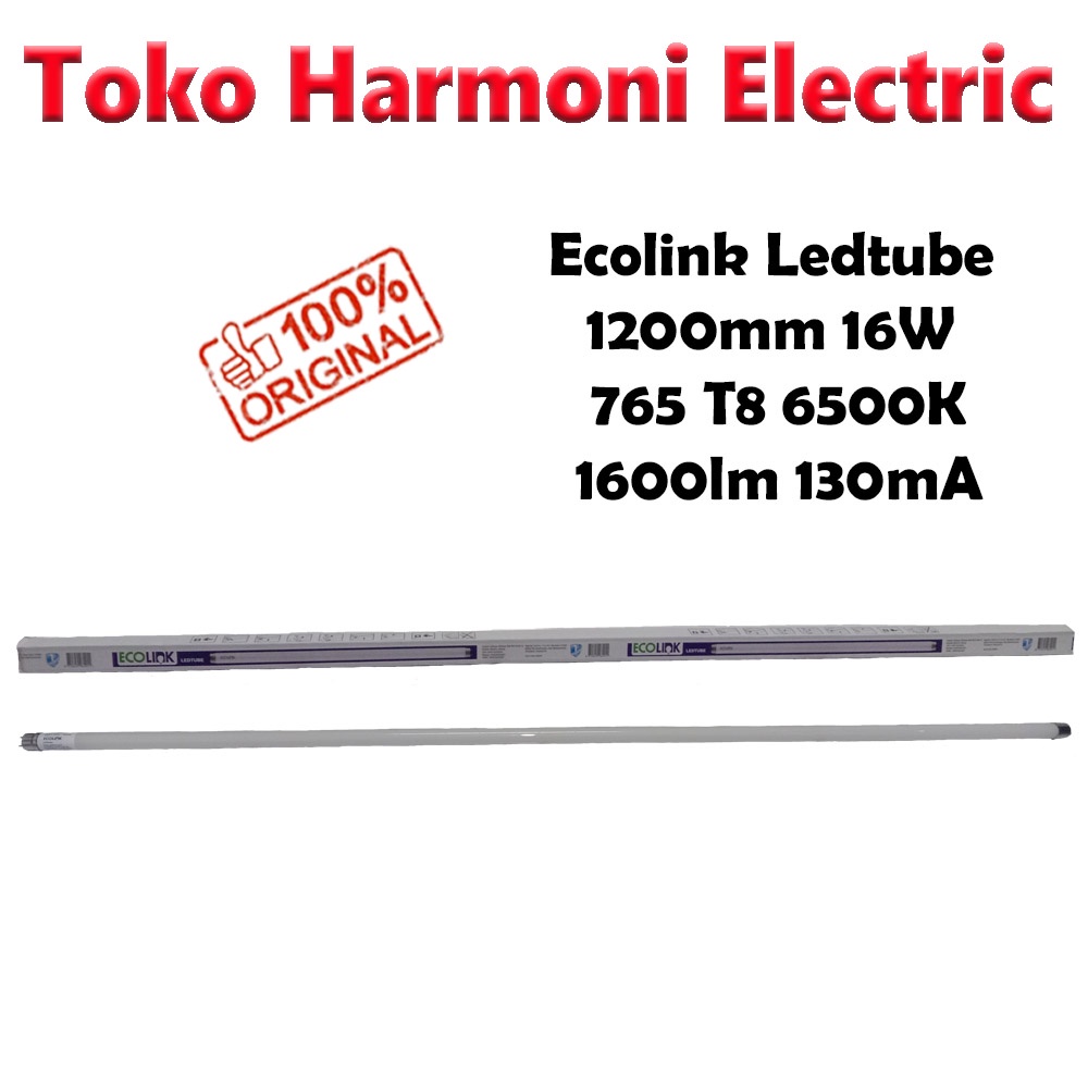 Jual Lampu TL LED Tube T8 16 Watt 16W ECOLINK 6500k Putih | Shopee ...