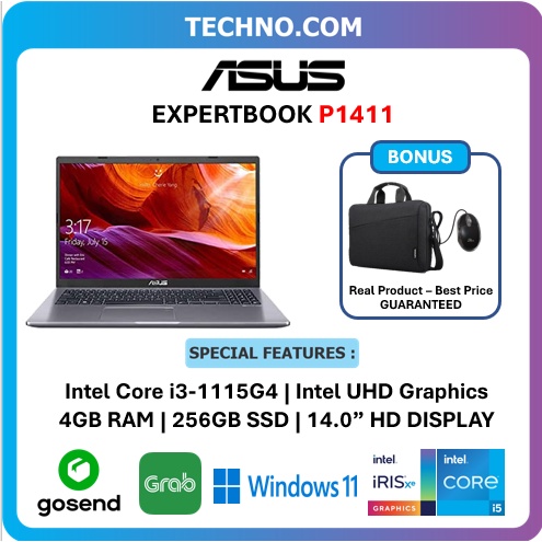 Jual ASUS Expertbook P1411 I3 1115G4 4GB 256GB SSD W11PRE 14"inch HD | Shopee Indonesia