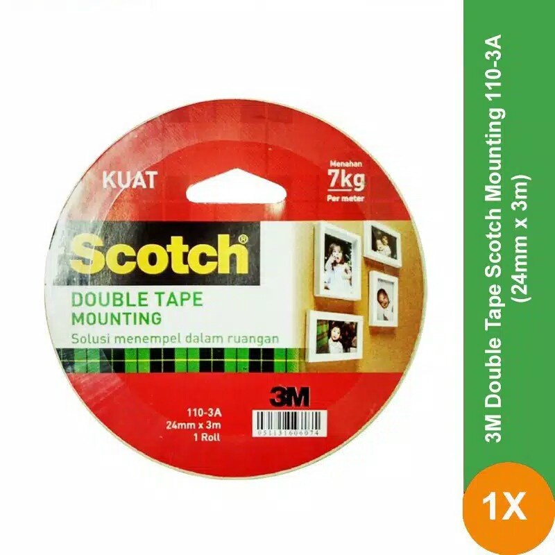 Jual 3M Scotch 110-3A Mountingtape 24mm x 3m Permanent ( 1 Roll ...