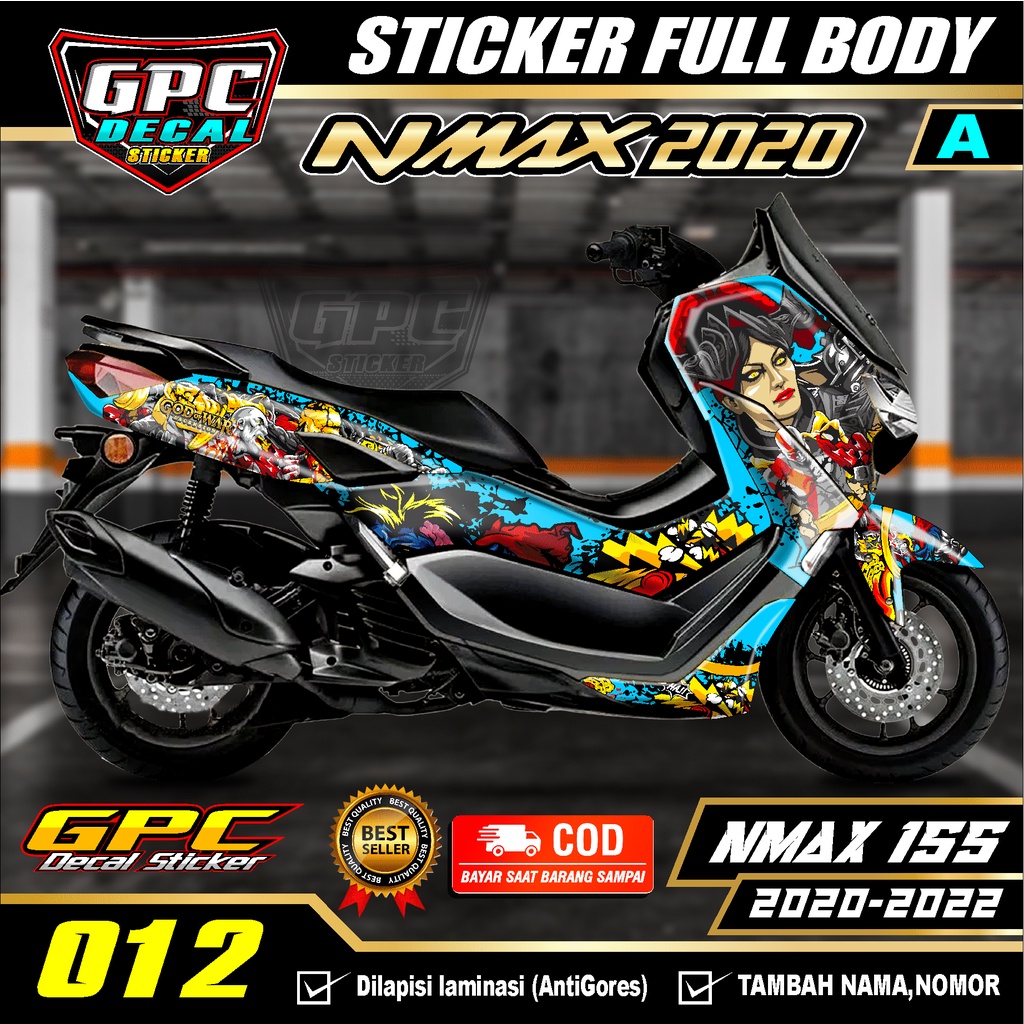 Jual Decal Sticker Yamaha Nmax new 2020 Fullbody Lady Rose Tengkorak ...