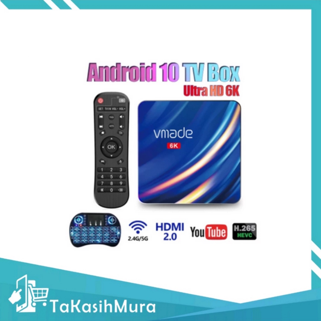 Jual Vmade Newest Android 10.0 Bluetooth TV Box Ultra HD 6K Set Top Box ...