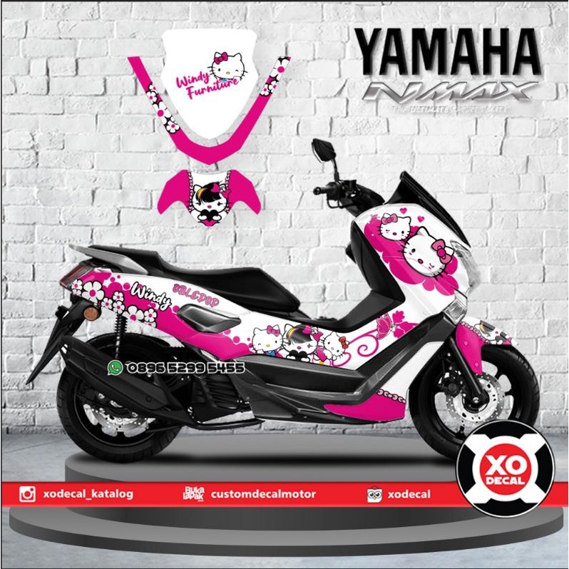 Jual DECAL STICKER YAMAHA NMAX HELLO KITTY DESIGN | Shopee Indonesia