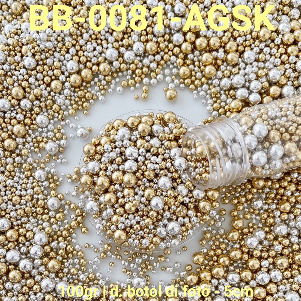 Jual GR-BB-0081 Sprinkles sprinkle sprinkel 100 gram mutiara mix size yamama baking grosir murah ...