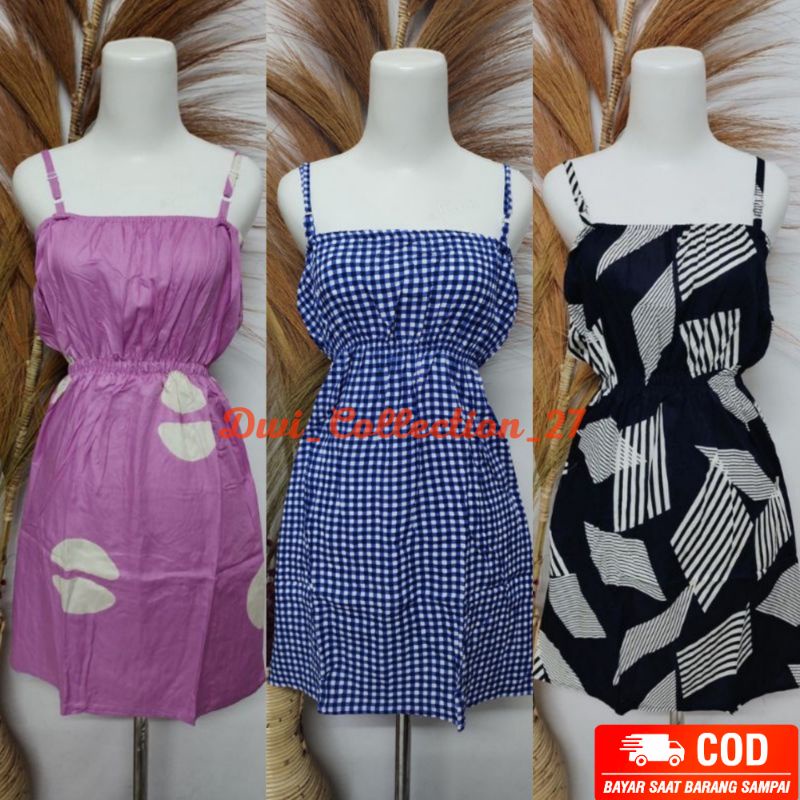 Jual Dress Daster Kemben Bali Rayon Rumah Rumahan Pendek Wanita Adem ...