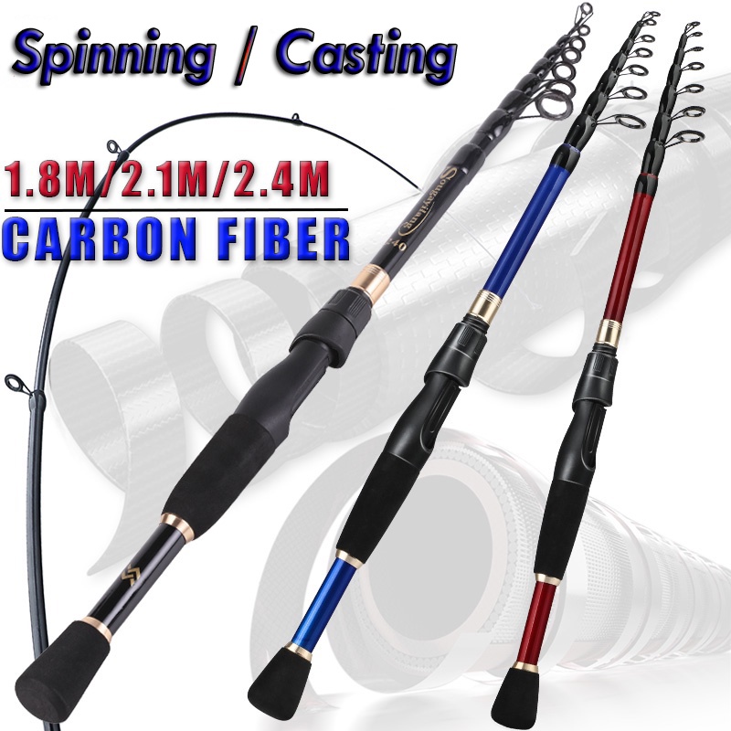 Jual Sougayilang 1.8m/2.1m/2.4m Spinning Fishing Rod Carbon Fiber EVA Handle Joran Pancing ...