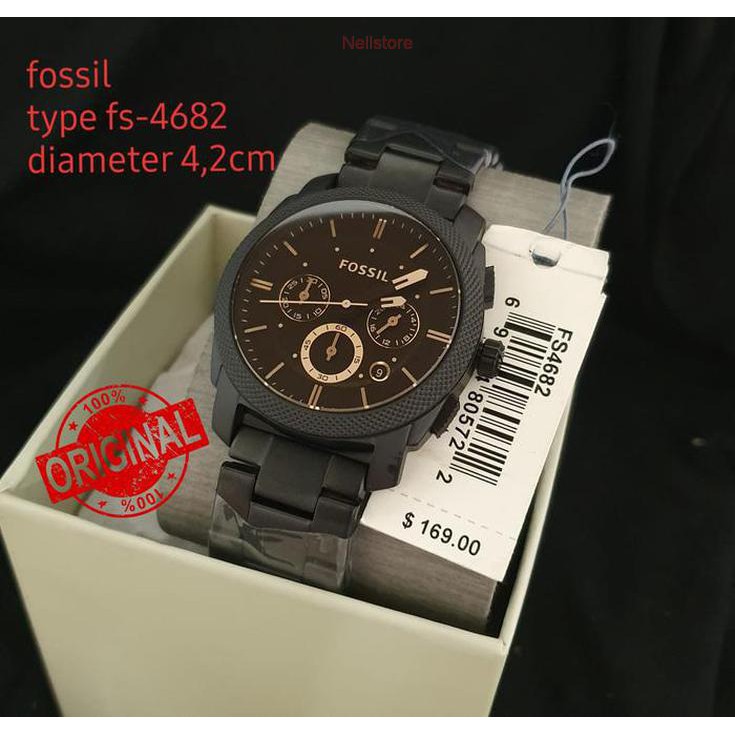 Jual Fossil fs4682 machine chronograph dark brown dial stainless steel ...