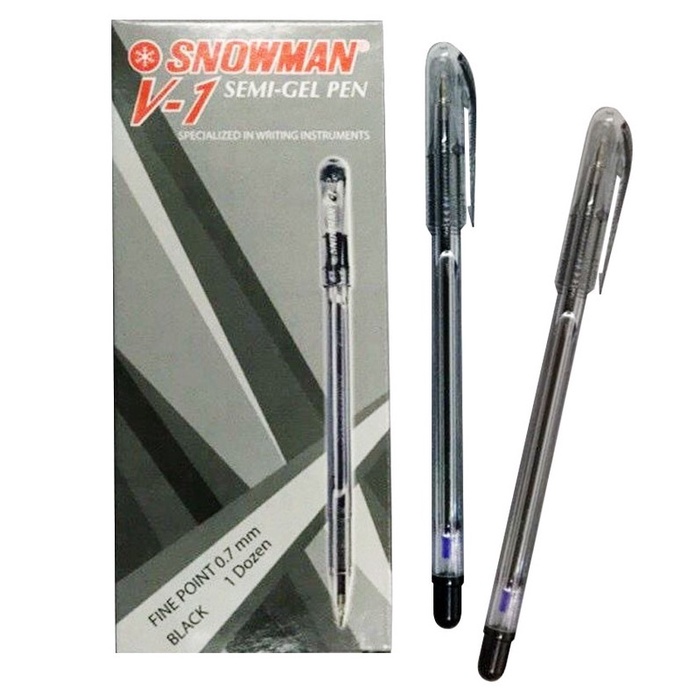 Jual Pulpen Snowman V1 Semi Gel Pen Hitam 0.7mm -HITAM | Shopee Indonesia