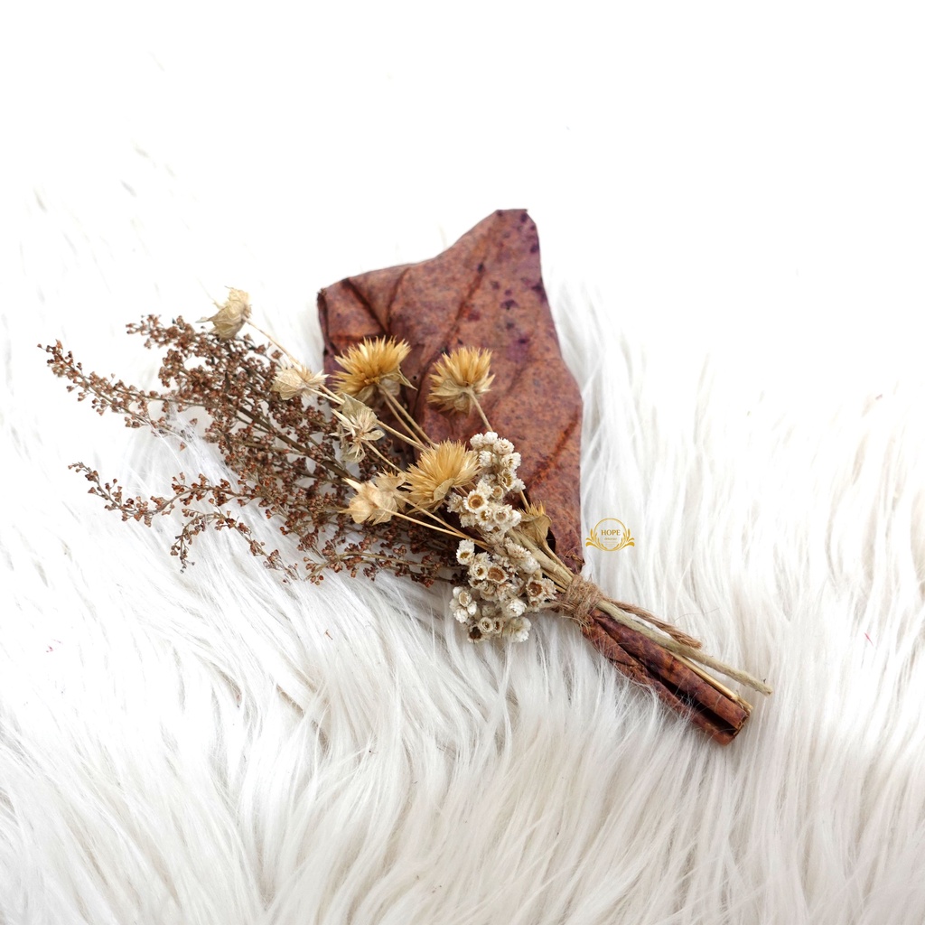 Jual Buket Bunga Kering Rangkai Daun Ketapang Hiasan Seserahan Gift ...