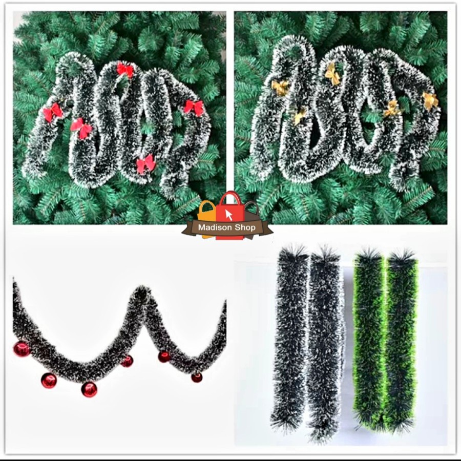 Jual 1.8M 9CM Grosir Slinger Natal Tebal Lebat Hiasan Ornamen Natal ...