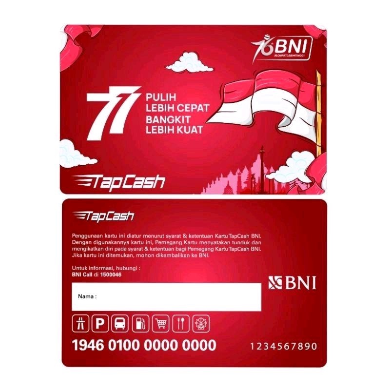 Jual Tapcash BNI edisi Cartoon HUT RI ke-77 Tahun 2022 | Shopee Indonesia