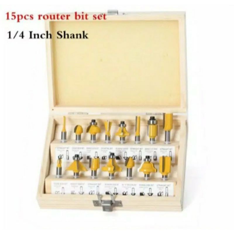 Jual Router bit set, mata profil 15 pcs | Shopee Indonesia