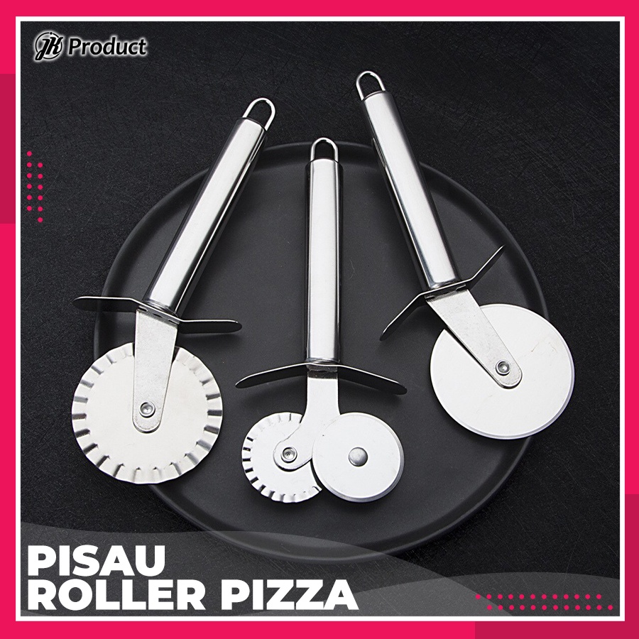 Jual Pisau Roller Pizza Potong Adonan Praktis Model Roda Stainless ...