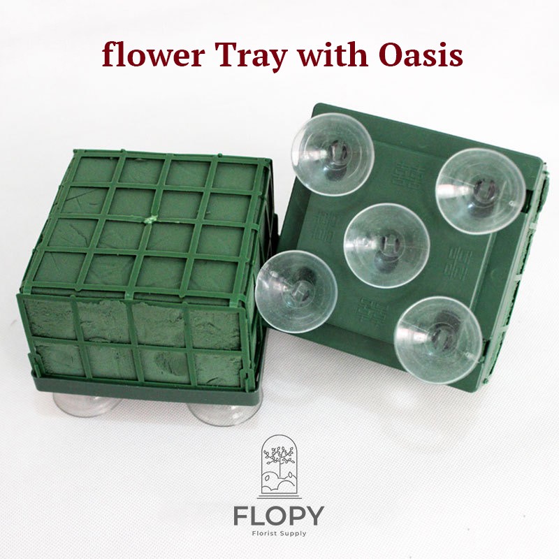 Jual Flower Tray Oasis Kotak / Oasis Basah Bunga Segar Dekorasi Mobil ...
