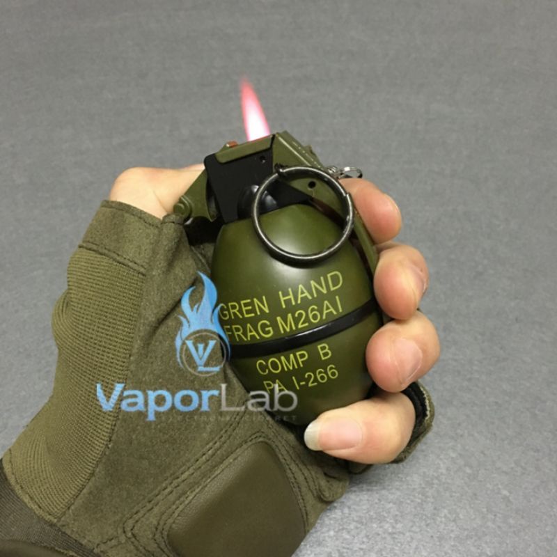 Jual mancis korek api bara lucu model granat bom besar grenade gas lighter ada gantungan kunci ...