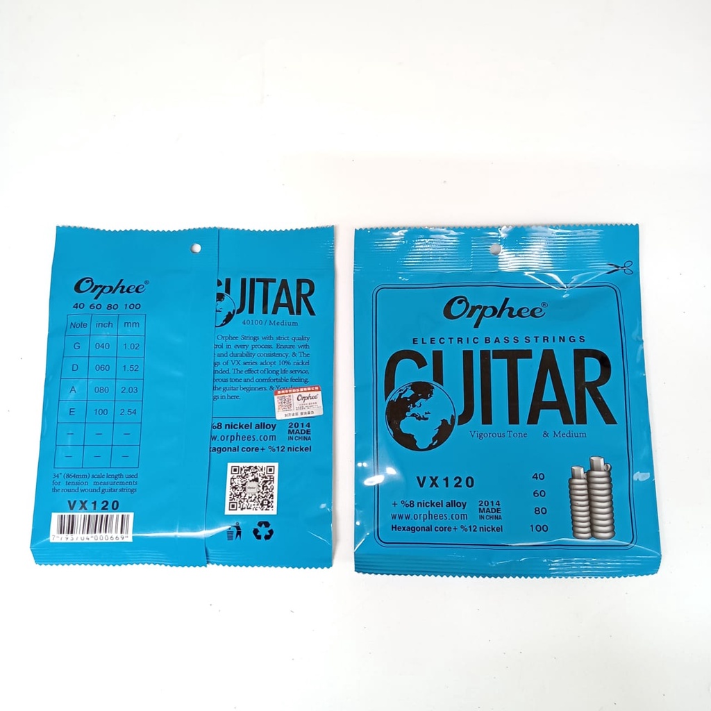 Jual senar orphee elektrik VX120 strings 040-100 senar gitar bass 4 ...
