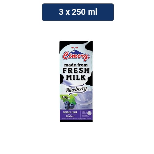 Jual Cimory Susu UHT Fresh Milk Rasa Blueberry 3 x 250 mL | Shopee ...