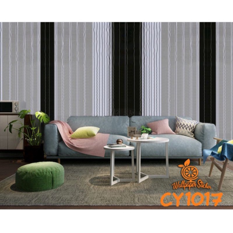 Jual Wallpaper Sticker Dinding Motif Salur Garis2 Dekorasi Ruang Tamu Wallpaper Garis Wallpaper ...