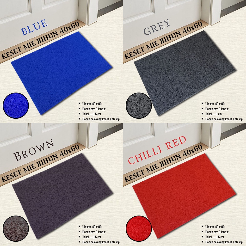 Jual Keset Karpet PVC Mie / Bihun 40 x 60 Keset Kaki Keset Kamar Mandi ...