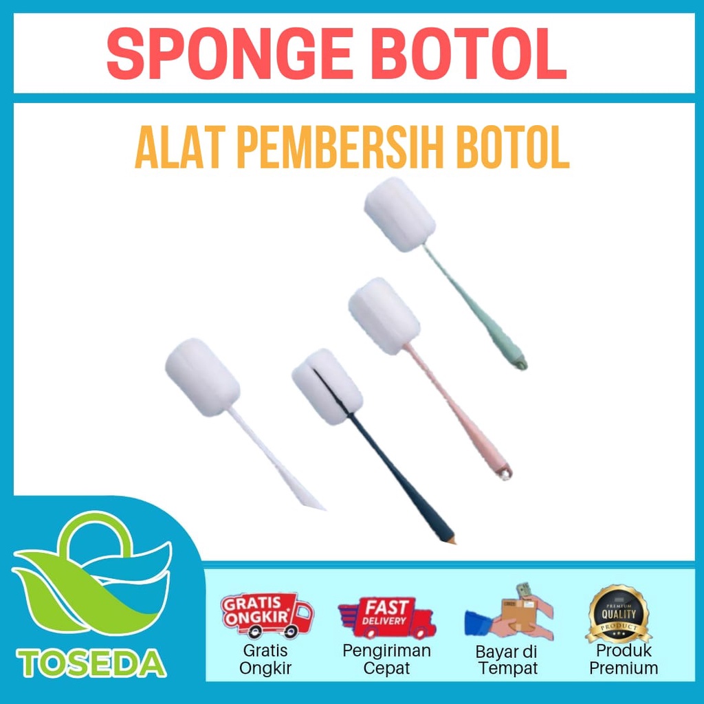 Jual Sponge Botol Sikat Spons Gagang Panjang Pembersih Botol Termos ...