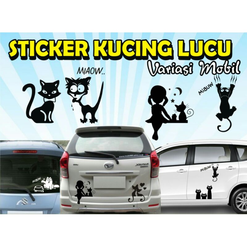 Jual Sticker kucing lucu variasi mobil | Shopee Indonesia