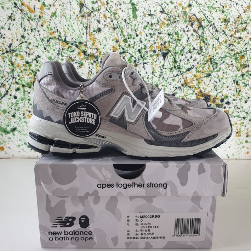 Jual SEPATU NEW BALANCE 2002R x BAPE GREY CAMO 100% UA VERSION | Shopee ...