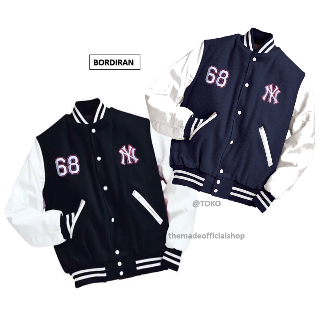 Jual Jaket Baseball NY Motif Bordir Original / Jaket Baseball Varsity ...