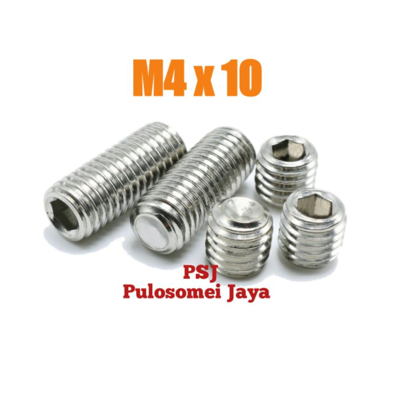 Jual SUS 304 Socket Set Screw M4 x 10 / Baut L Tanam / L Set Stainless | Shopee Indonesia