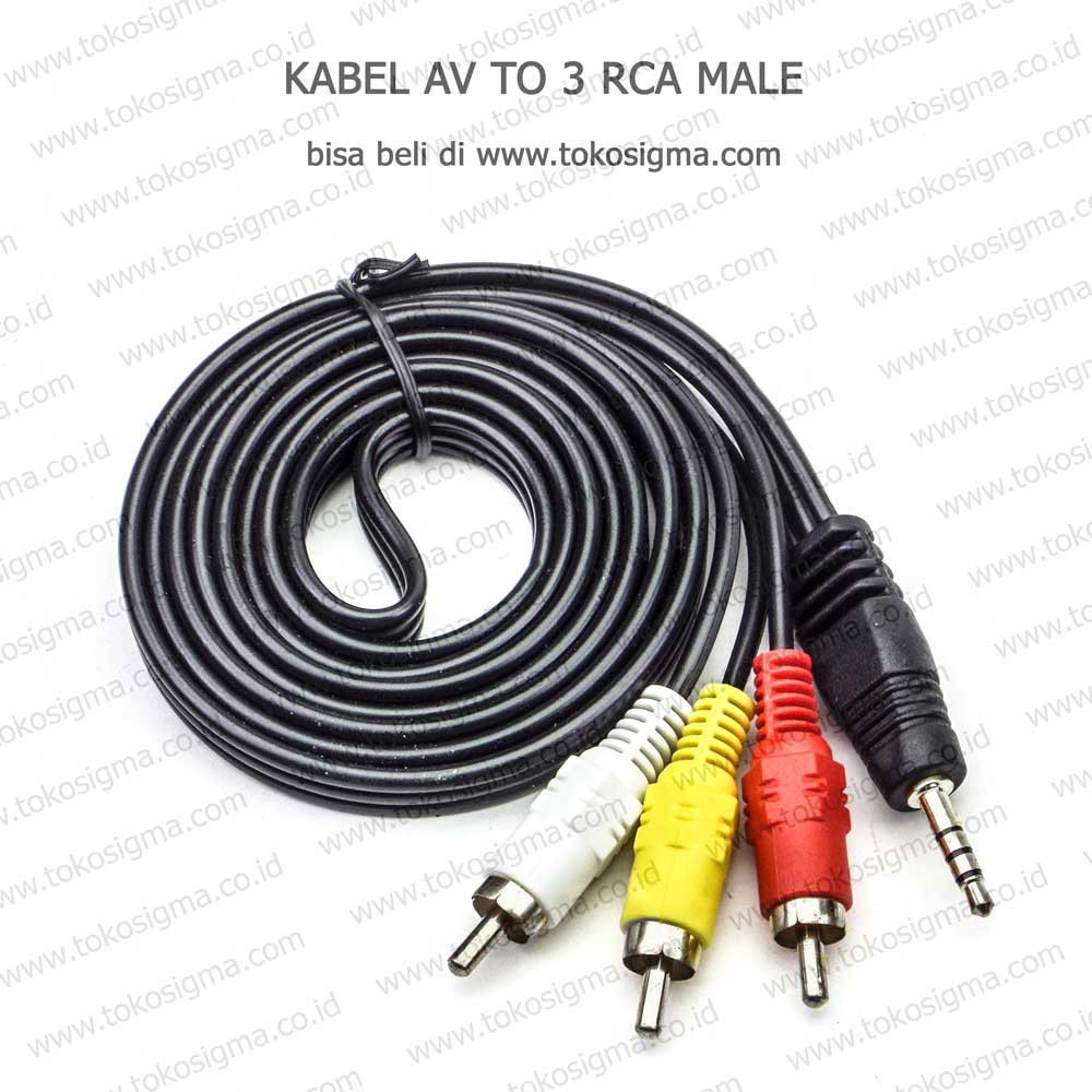 Jual KABEL AV IN or OUT phone JEK 3.5mm garis 3 TRRS TO 3 RCA Male ...