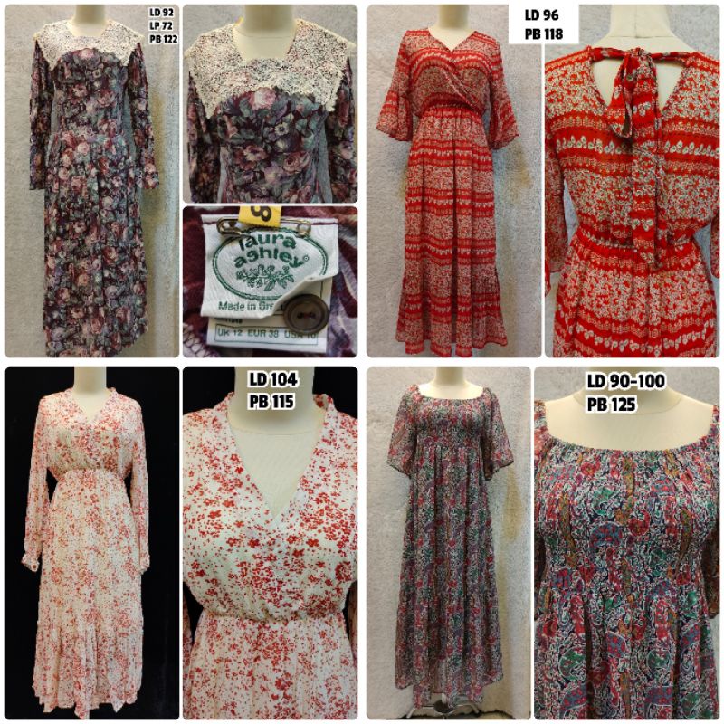 Jual Dress Vintage Sifon/Katun Bunga-Bunga/Polos Vol.3 | Shopee Indonesia