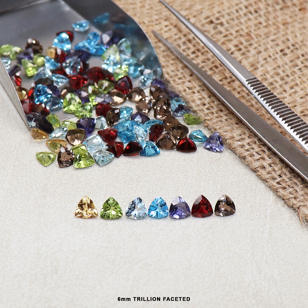 Jual BATU PERMATA ASLI DIAMETER 6, 7, 8 mm TRILLION CUTTING | NATURAL ...