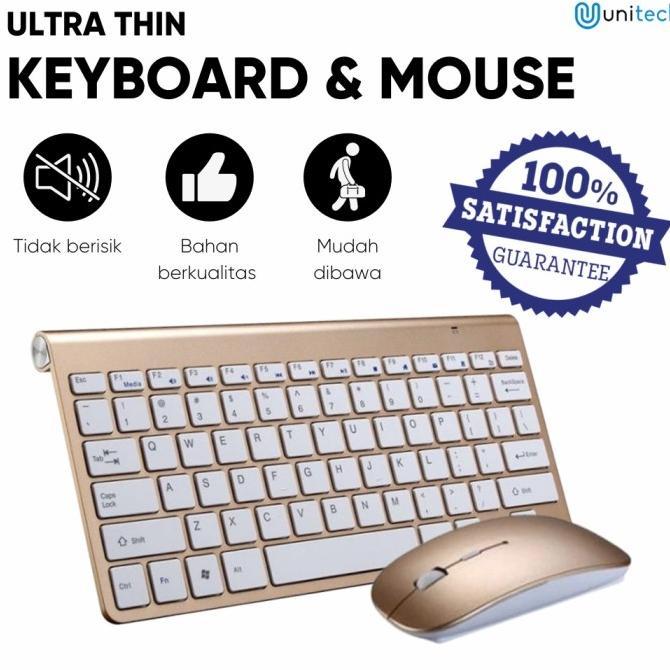 Jual Keyboard Plus Mouse Wireless Unitech Slim Super Silent Uc1 Desain ...