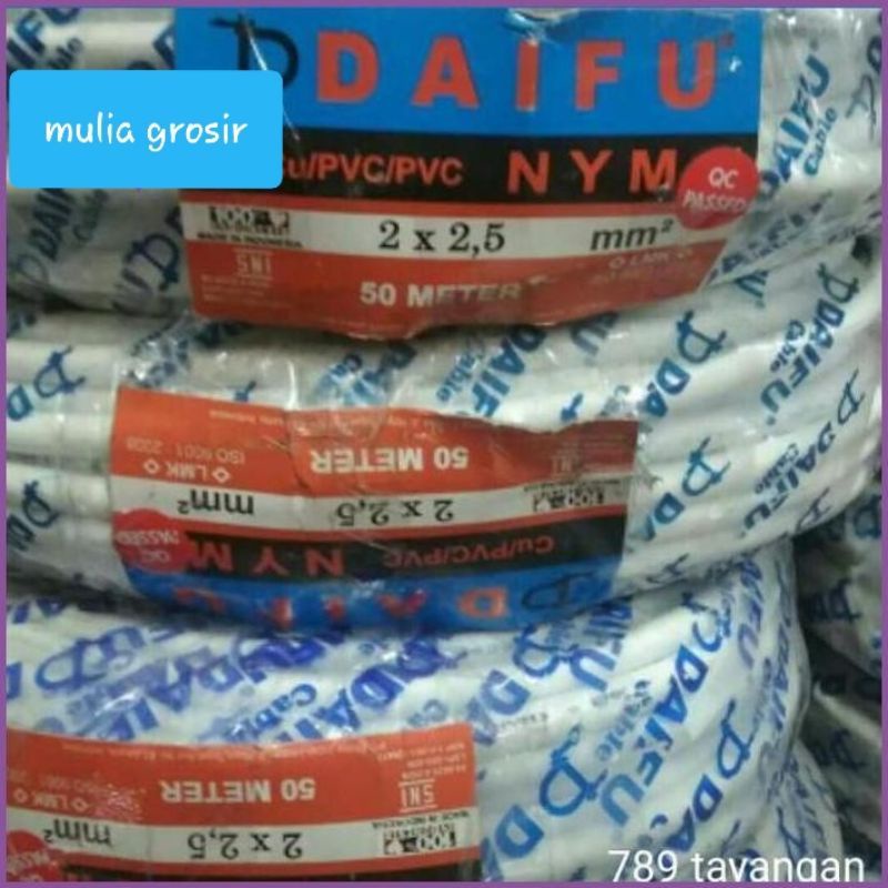 Jual Kabel Listrik Nym Daifu / Master / Hensonic 2x2.5 Eceran SNI ...