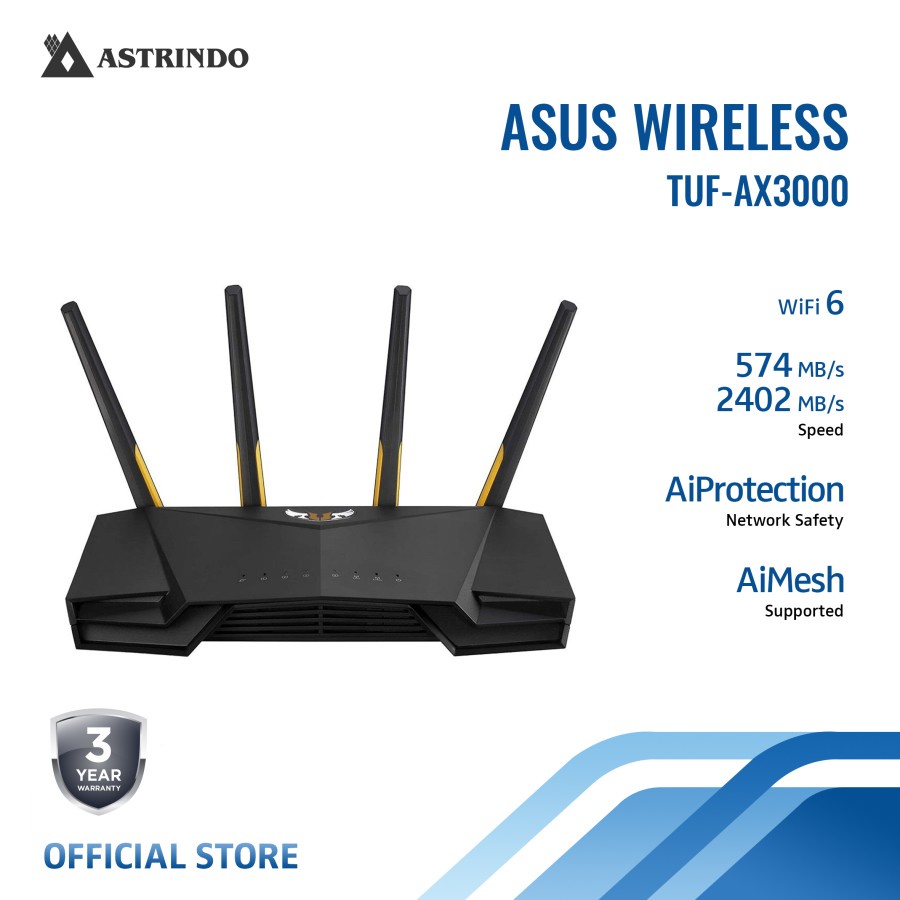 Jual Asus Wireless AX3000 Dual Band WiFi 6 Gaming Router - (TUF-AX3000 ...