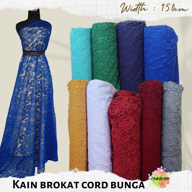 Jual Kain Brokat Cord Bunga Lebar 150cm | Shopee Indonesia