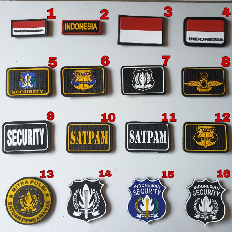 Jual PATCH RUBBER LOGO SATPAM SECURITY/MITRA POLRI/TEMPELAN EMBLEM ...