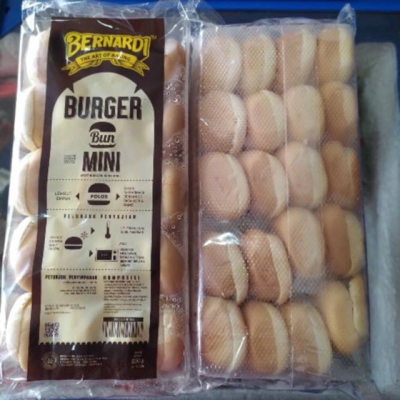 Jual burger mini bernardi isi 20 biji / roti burger mini bernardi ...