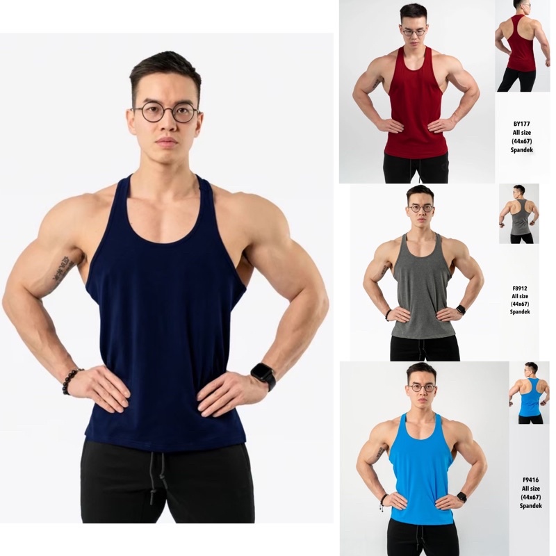 Jual Singlet Gym Pria Spandex Polos | Shopee Indonesia