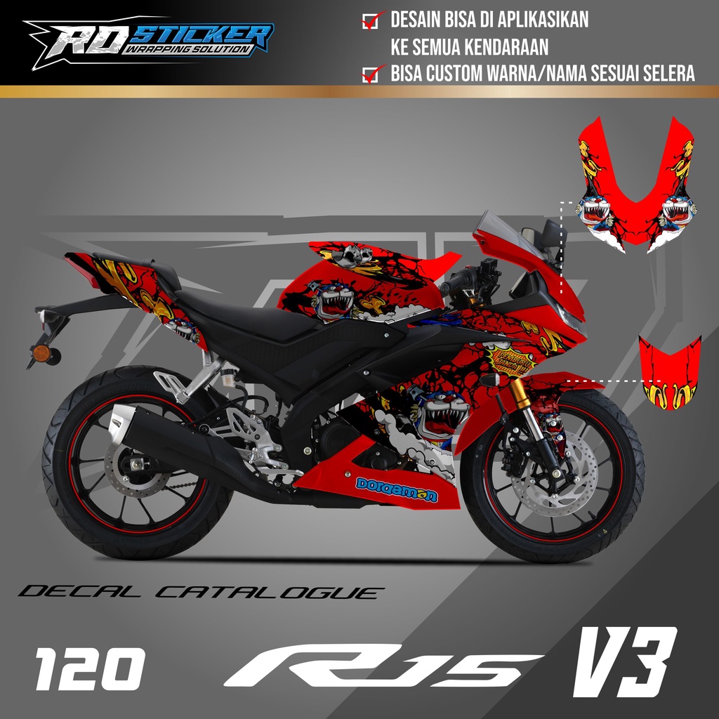 Jual Decal r15 v3 full body Doraemon Zombie - Sticker Dekal R15 V3 Full ...