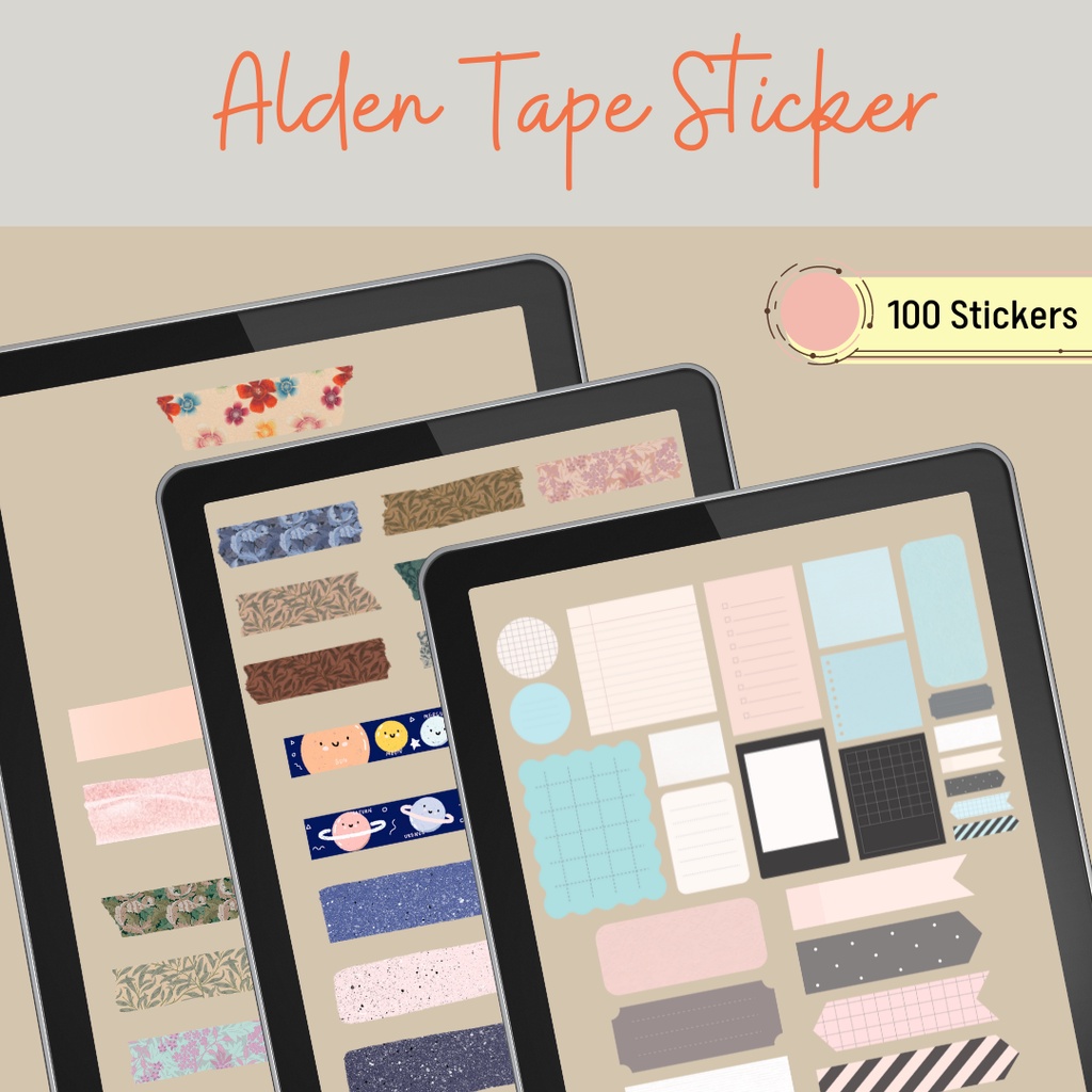 Jual Sticker Digital Functional Aesthetic Colorful --- Alden Tape ...