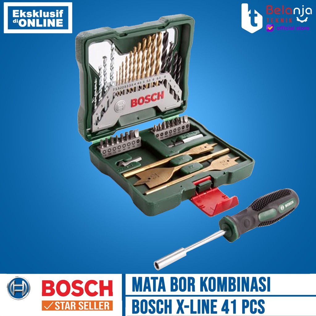 Jual Bosch Mata Bor Kombinasi X-line Set 41 Pcs Titanium Plus Obeng ...