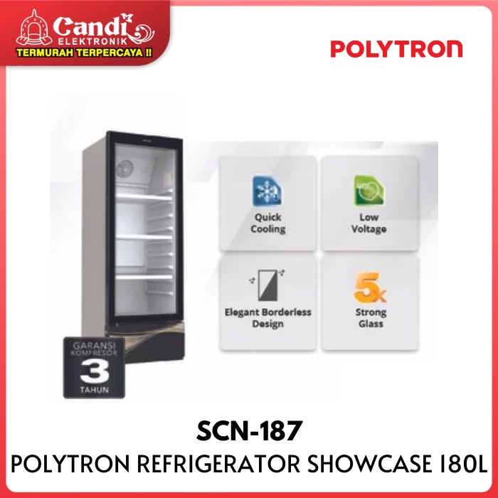 Jual POLYTRON Kulkas Showcase Fastcool Kapasitas 180 Liter SCN-187 ...
